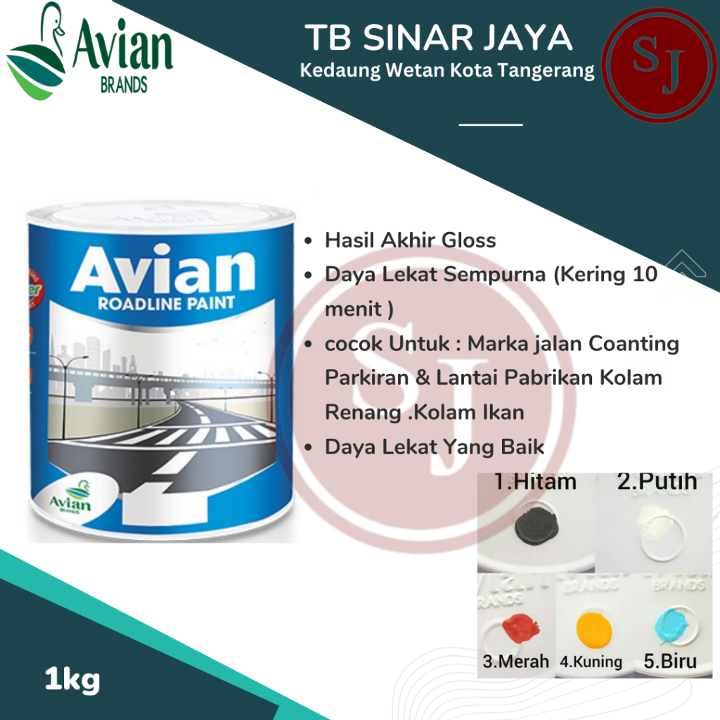 Jual Cat Avian Roadline Paint 1kg Marka Jalanan Beton Aspal .Kolam ...