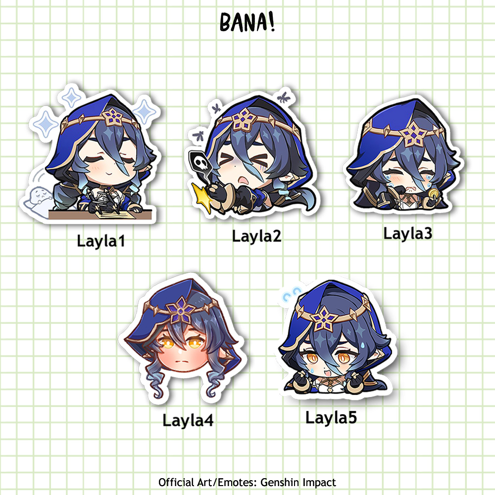 Jual Stiker Genshin Impact LAYLA Vinyl Waterproof [BANA] | Shopee Indonesia