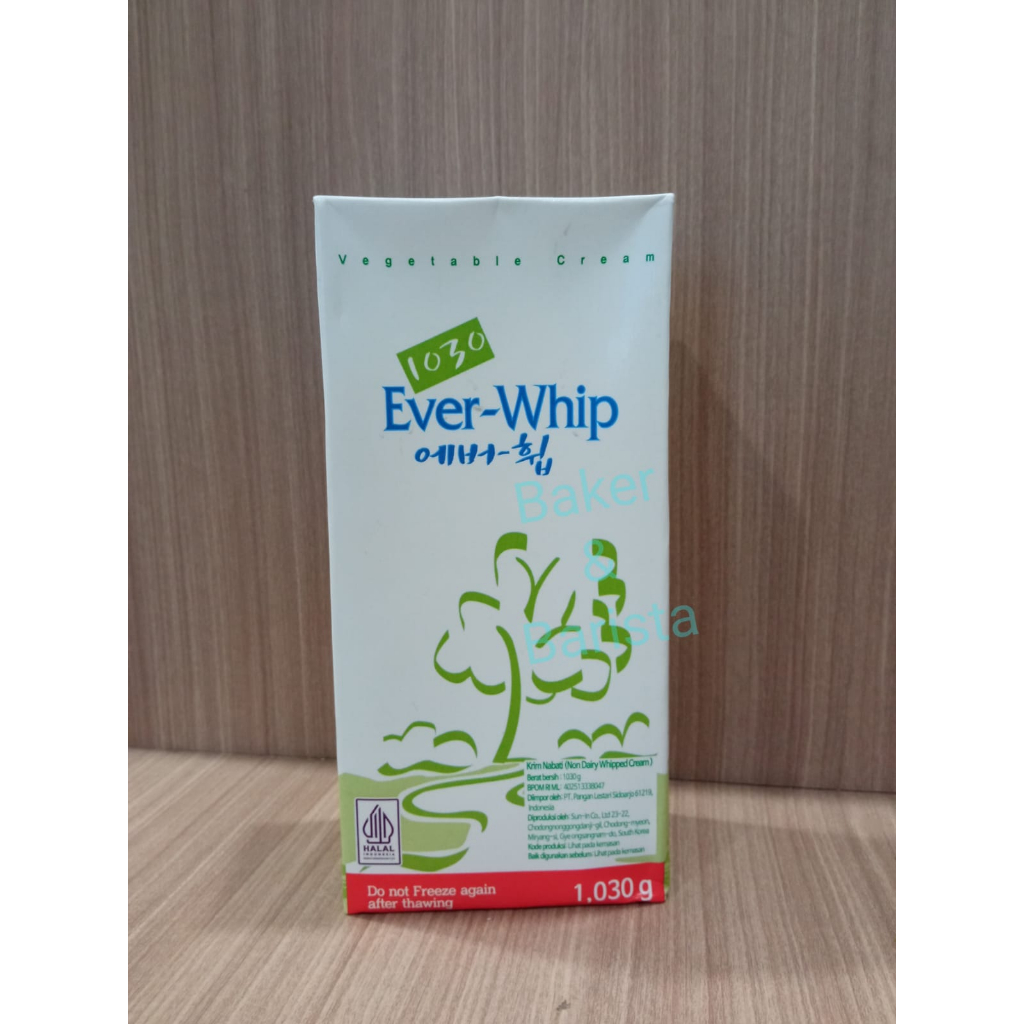 Jual Ever Whip Krim Nabati Sugar Free Non Dairy Whipped Cream 1030 gram ...