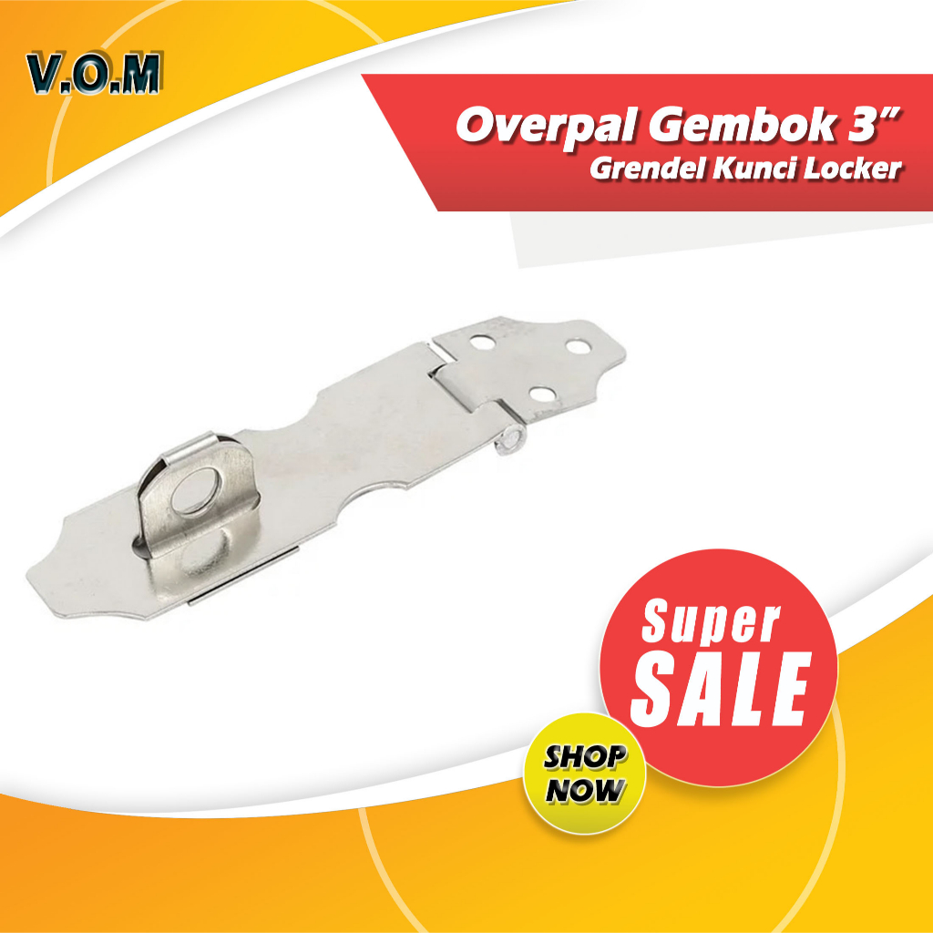 Jual Overpal Gembok 3” Grendel Kunci Locker Kunci Pintu Lemari + Baut ...
