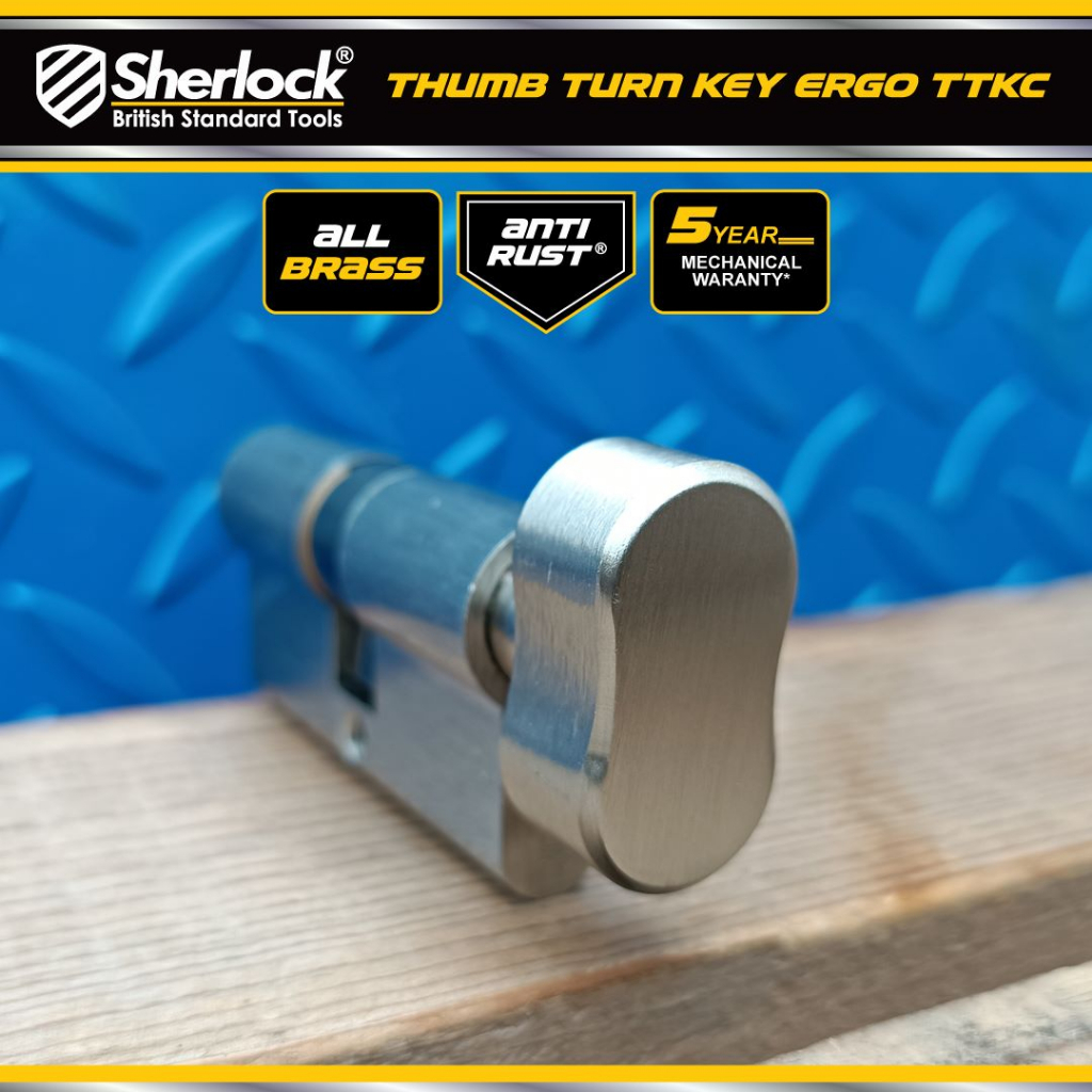 Jual Cylinder Sherlock 60 MM Kunci Silinder Thumbturn Putar Ergo Handle ...