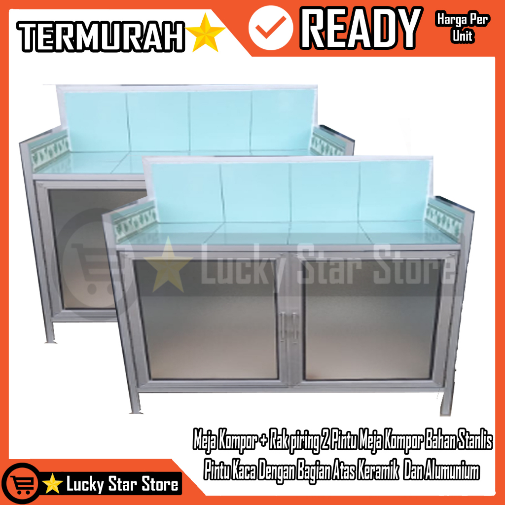 Jual Rak Rakk Lemari Dapur Kitchen Piring Kaca Buram Kompor Magic Com ...
