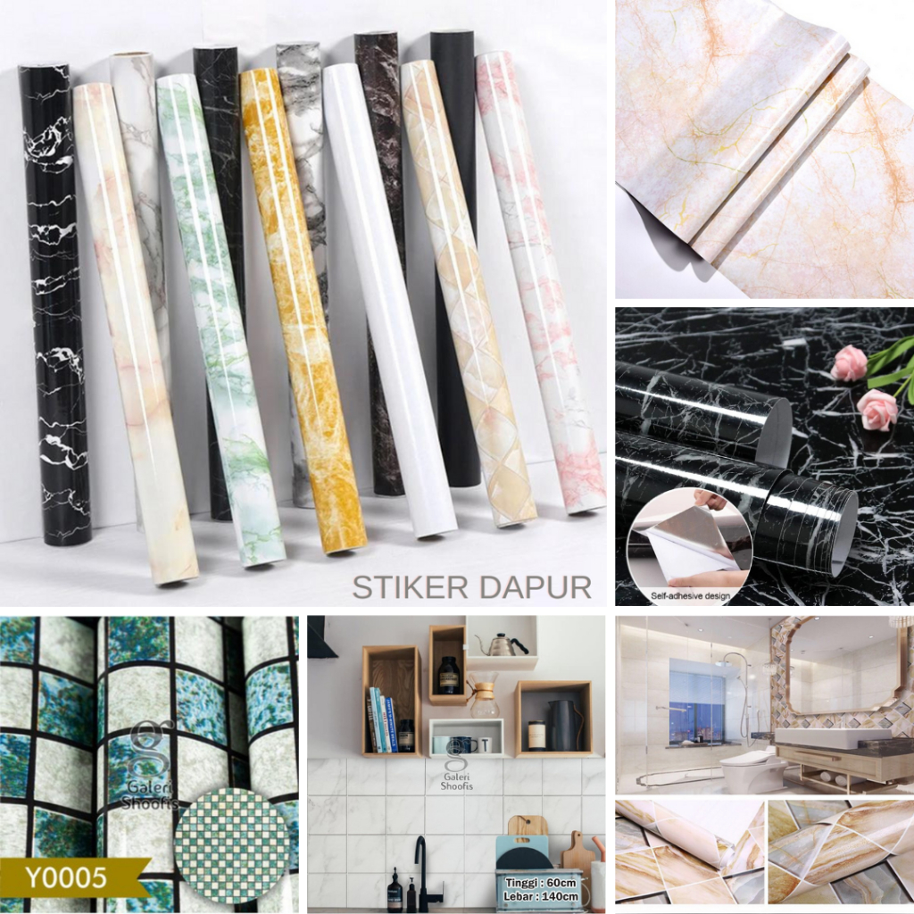 Jual Sticker Meja Kayu Kitchen Set Dinding Dapur Putih Gloss Glossy ...