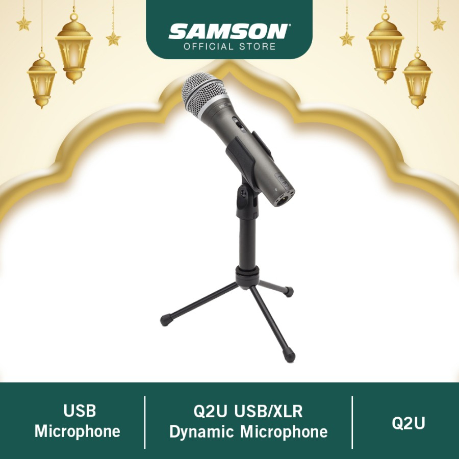 Jual Samson Q2U USB/XLR Dynamic Microphone Recording and Podcasting ...