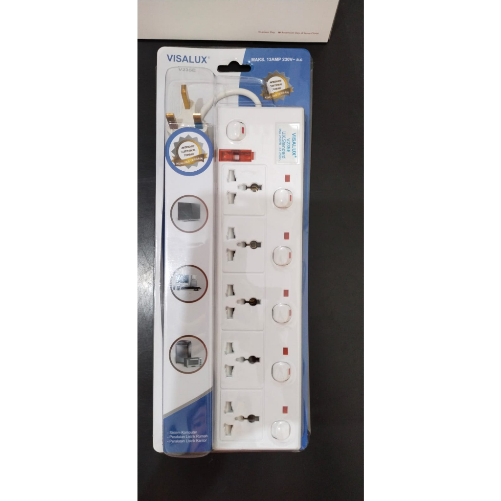 Jual V235E VISALUX EX KABEL = 5 port X 13A X 2.5M = PUITIH | Shopee ...