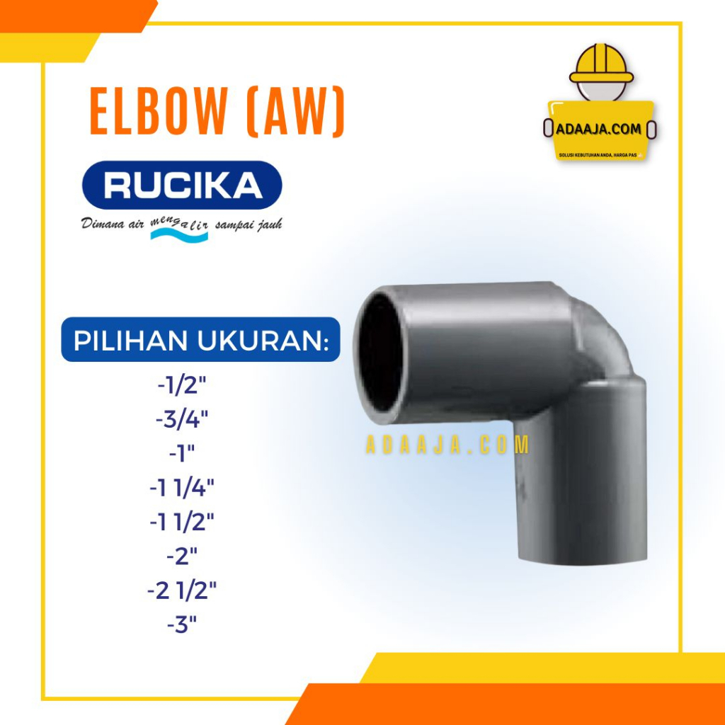 Jual Elbow Knee L (AW) 1/2" 3/4" 1" 1 1/4" 1 1/2" 2" RUCIKA | Shopee ...