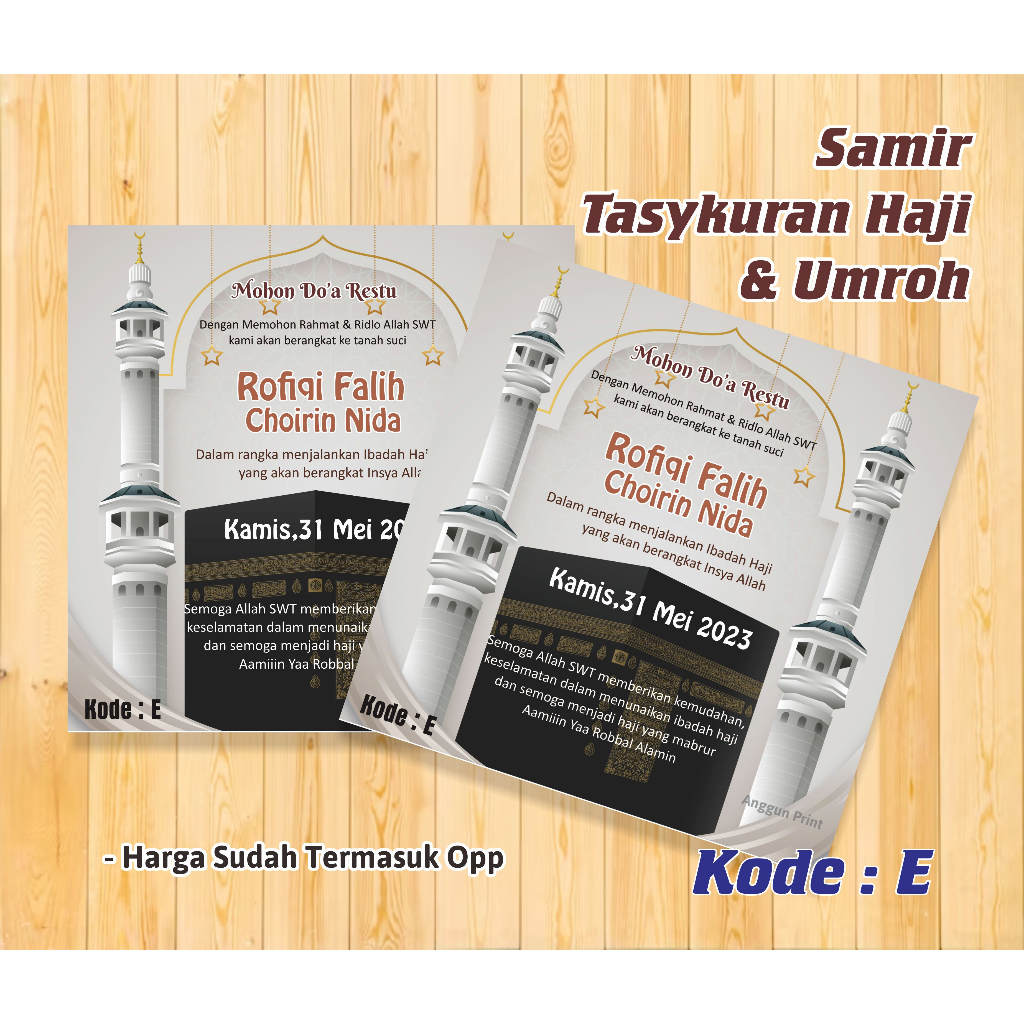 Jual Samir Berkat / Kartu Ucapan HAJI UMROH/kartu ucapan haji / umroh ...