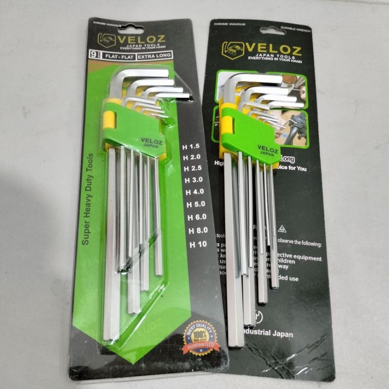 Jual KUNCI L SET "VELOZ" 9PCS PANJANG HEAVY DUTY|| L SET 9PCS EXTRA ...