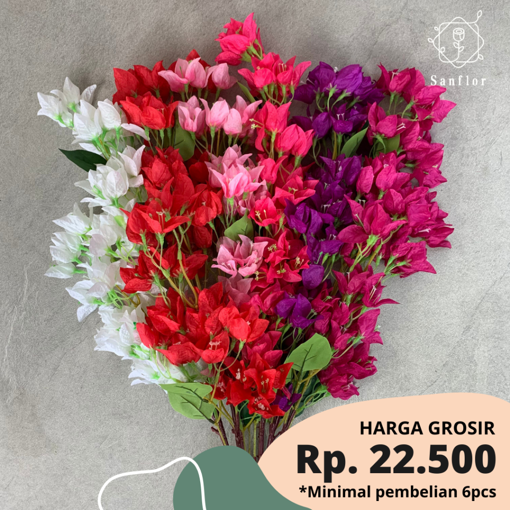 Jual BOUGENVILLE ARTIFICIAL FLOWER / BUNGA BUATAN BAHAN KAIN HIASAN ...