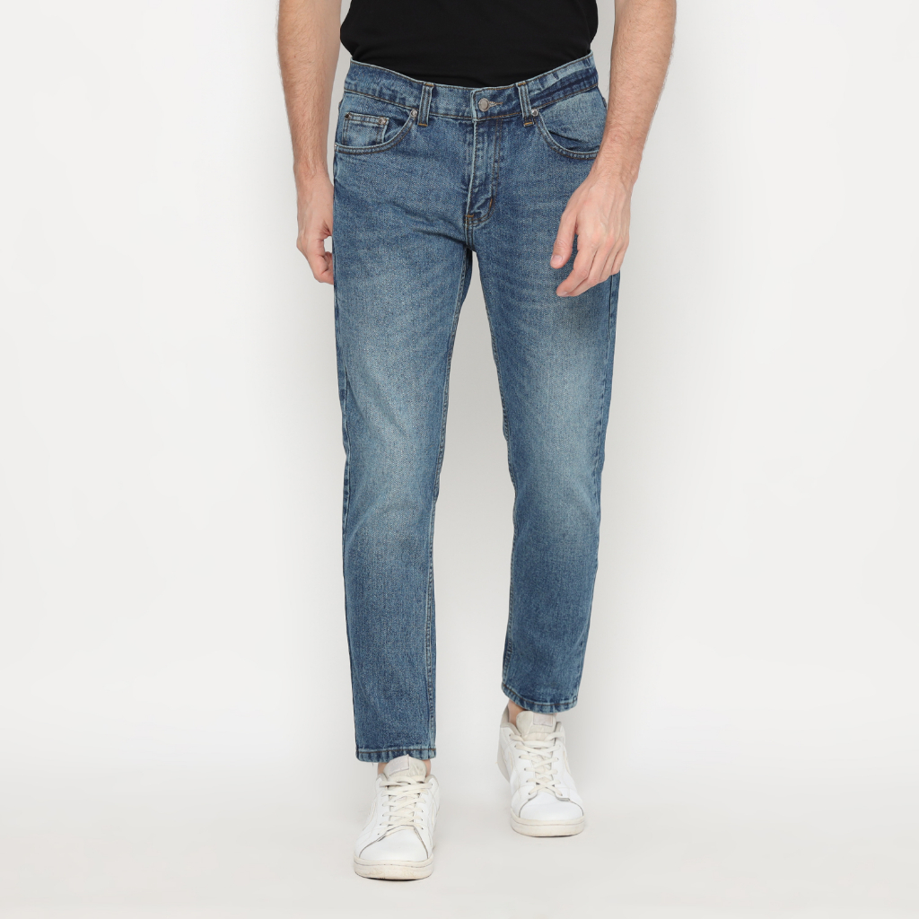 Jual FICHINO Denim Pants Xavier Medium Blue Reguler Fit - Vegas 01 ...