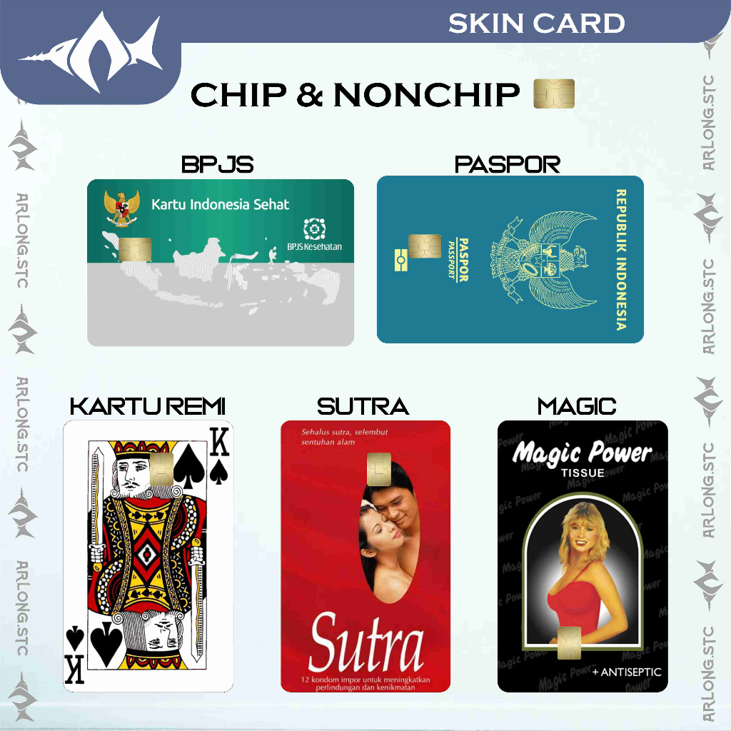 Jual VINIL Skin Card / Skin Kartu / Sticker Kartu ATeM Chip Dan Nonchip ...