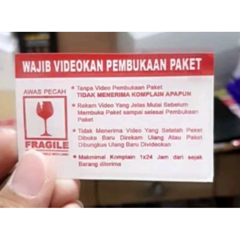 Jual Sticker wajib video Unboxing / Label wajib video unboxing ...