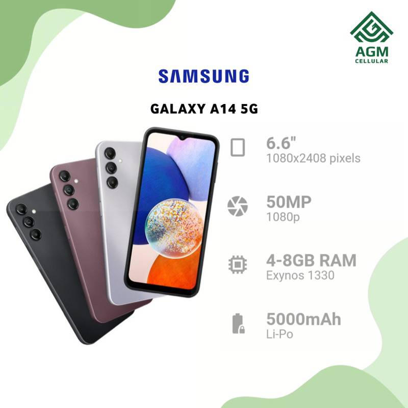 Jual HANDPHONE SAMSUNG GALAXY A14 5G RAM 6GB/128GB (Black, Dark Red ...