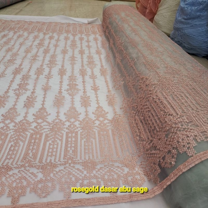 Jual (COD) bakal kain kebaya dasar organza tulle sapto /tile organza ...