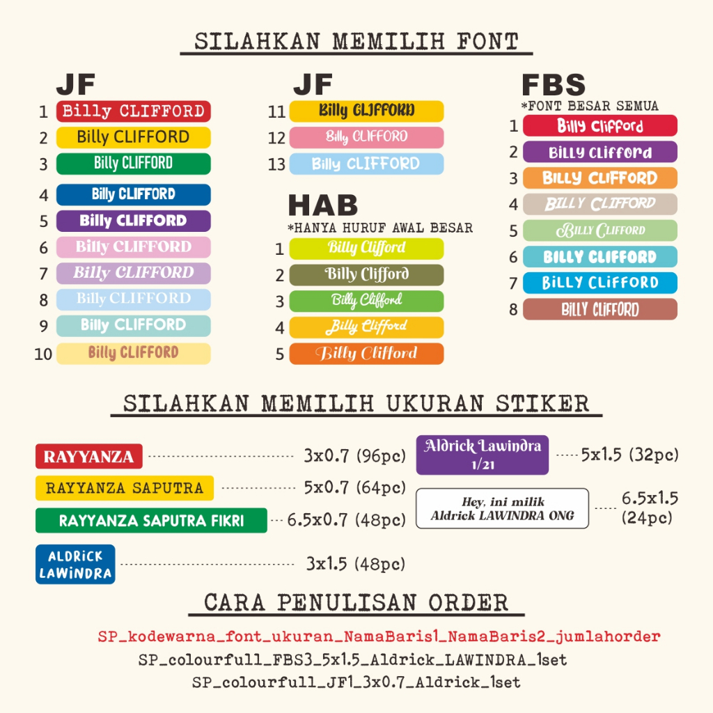 Jual Stiker Nama Anak Waterproof Pensil Pen Crayon Buku Label Nama ATK ...
