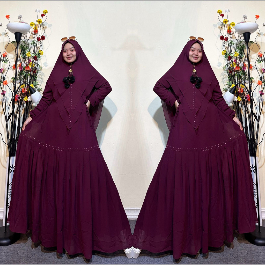 Jual Gamis Ceruty Polos Premium Full Puring | Shopee Indonesia