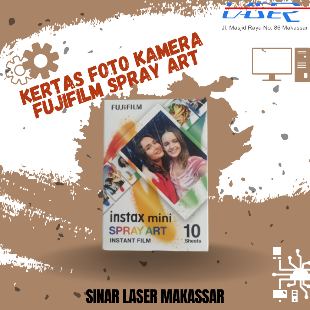 Jual KERTAS FOTO KAMERA POLAROID FUJIFILM INSTAX MINI SPRAY ART 10 SHEETS PAPER INSTAX INSTANT ...