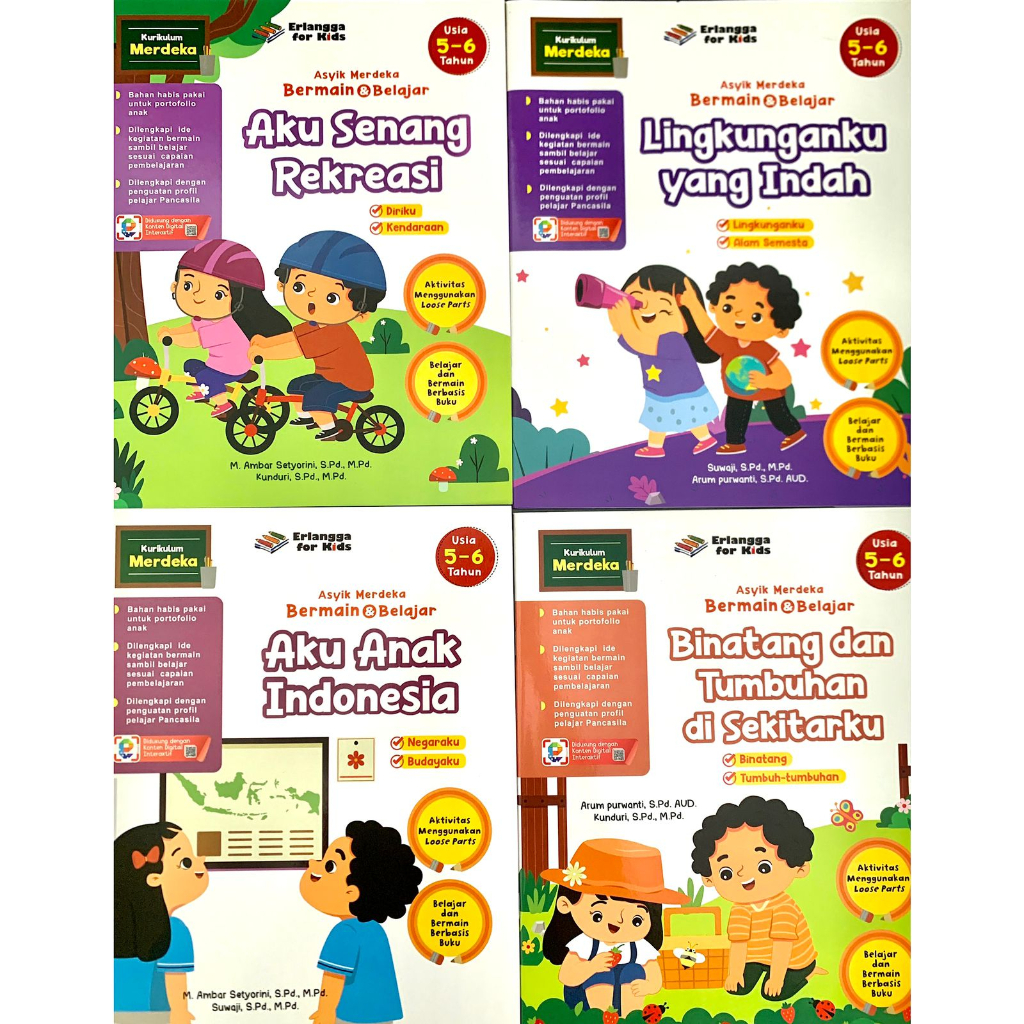 Jual Original buku paud Kelompok B kurikulum merdeka usia 5-6 Tahun penerbit erlangga | Shopee ...