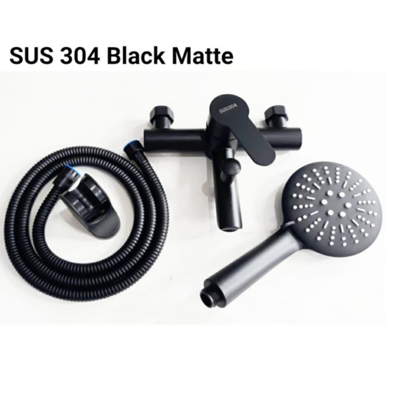 Jual Paket Kran Shower Mixer / Kran Panas Dingin Stainless / Hitam ...