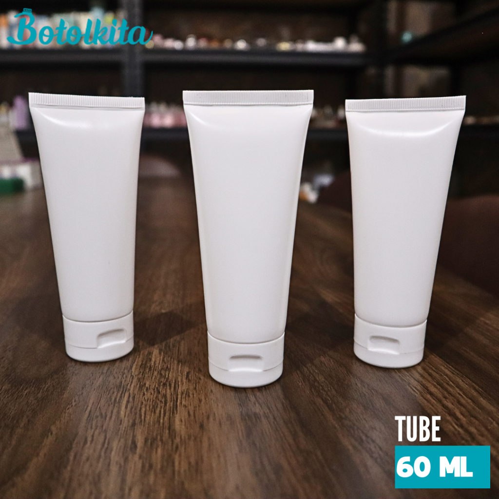 Jual Tube 60ml Putih Fliptop / Blank Tube 60ml Putih Fliptop / Botol ...