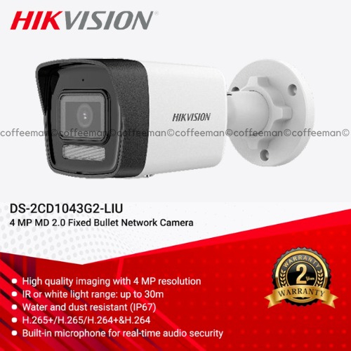 Jual HIKVISION IP CAMERA 4MP DUAL LIGHT BULLET AUDIO DS-2CD1043G2-LIU | Shopee Indonesia