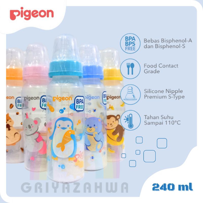 Jual PIGEON Botol Susu Standard MM Peristaltic Nipple | 240 ml | Shopee ...