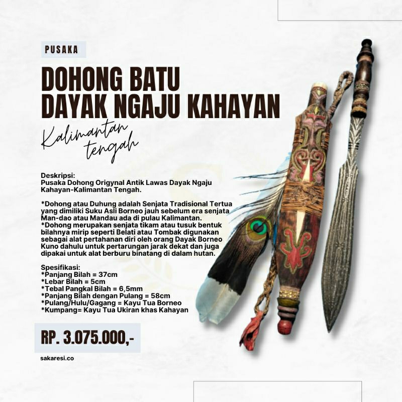 Jual Pusaka Belati Tua Dayak Antik Dohong Duhung Langka Lawas ...