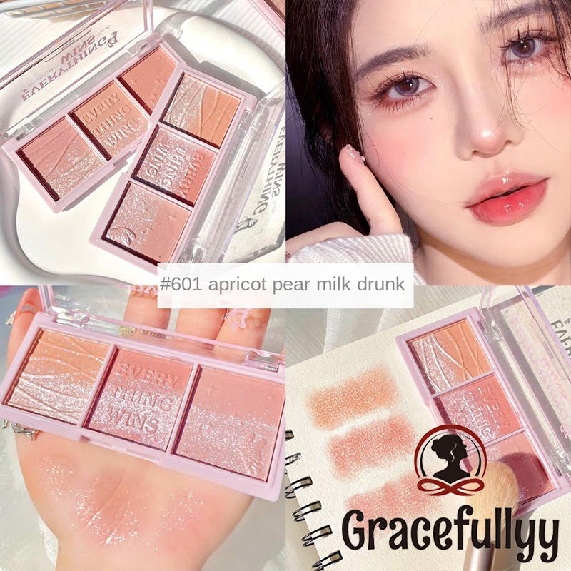 Jual [COD]Eyeshadow Palette 3 Warna 3in1 Matte Glitter Korea Tahan Lama Blush Highlighter-GY ...