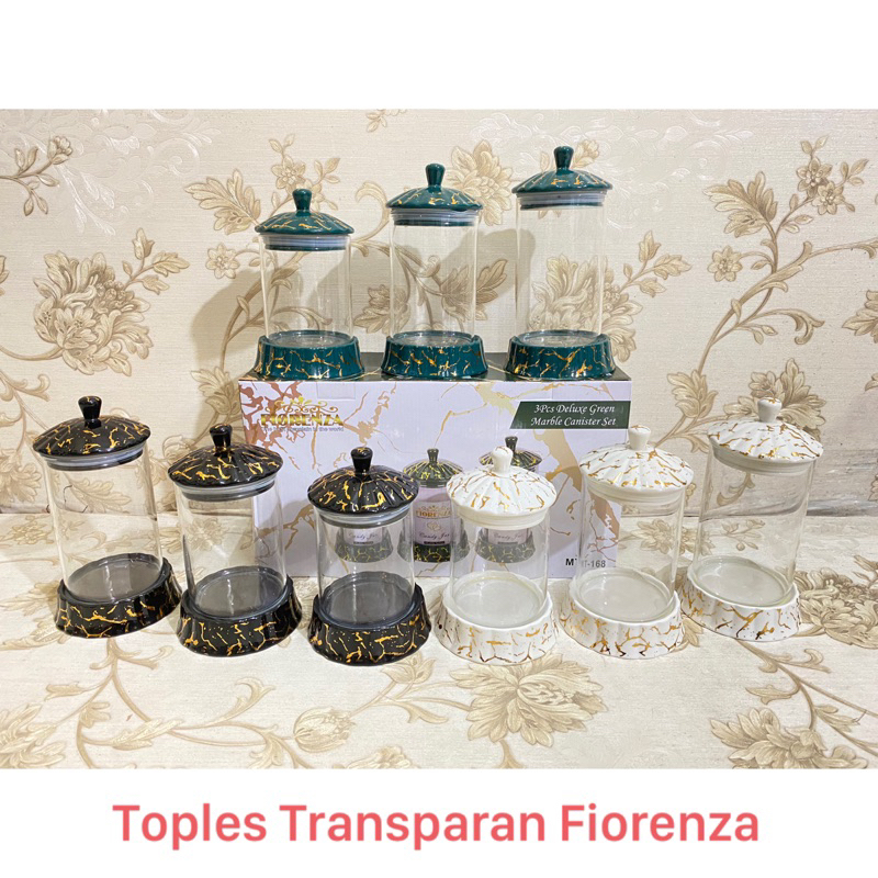 Jual Deluxe Marble Canister Set/Toples Permen Fiorenza Warna Hitam (MH ...