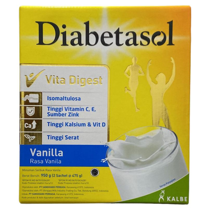 Jual DIABETASOL SUSU RASA VANILA DAN COKELAT ISI 950 GR | Shopee Indonesia