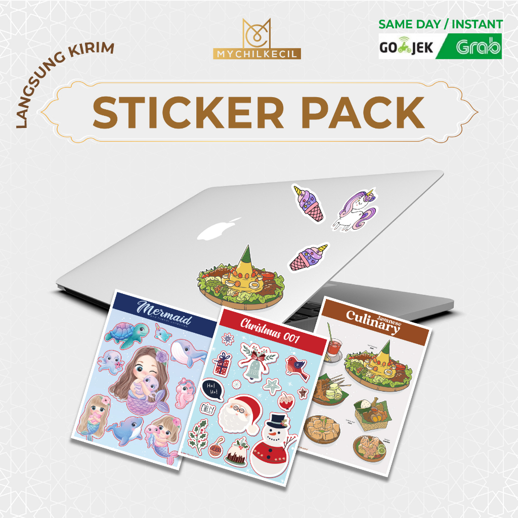 Jual Cetak Sticker Sheet Pack Kiss Cut Sticker Sheet HP Laptop - Stiker ...