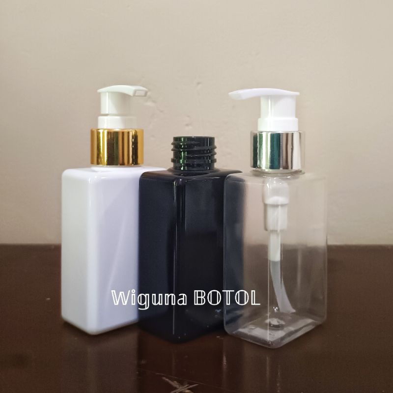 Jual Botol Pump 100ml Kotak Ring Alumunium / Botol Pet 100ml Kotak Pump ...