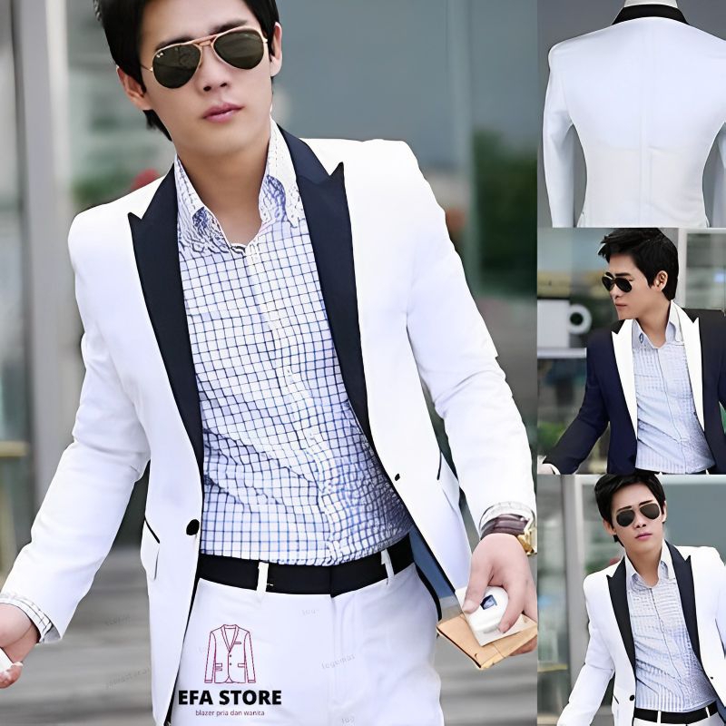 Jual JAS BLAZER PRIA PUTIH / jas formal - non formal putih / jas kerja ...