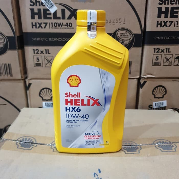 Jual Oli Mesin Shell Helix HX6 SAE 10W-40 1L 1Liter Oli Mesin Bensin ...