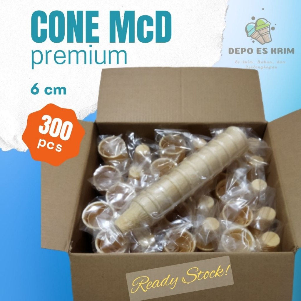 Jual Cone McD Besar 300 pcs GROSIR (Contong 6 cm Ice Cream Corong Opak ...