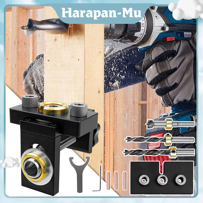 Jual 3-In-1 Adjustable Locating Pin Jig Woodworking Pocket Hole Jig ...