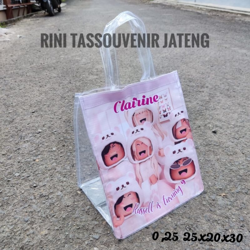 Jual tas ultah mika transparan - tas ultah mika 0,2 printing - 25*20*30 ...