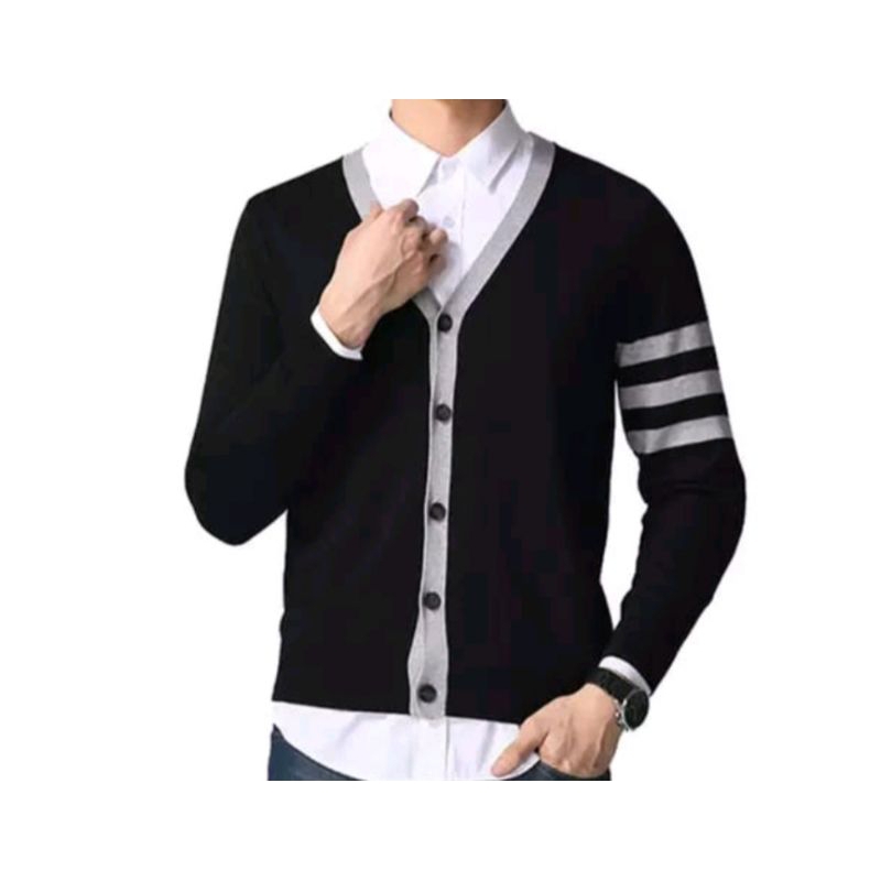 Jual Cardigan Pria Garis and hand Pollet | Shopee Indonesia