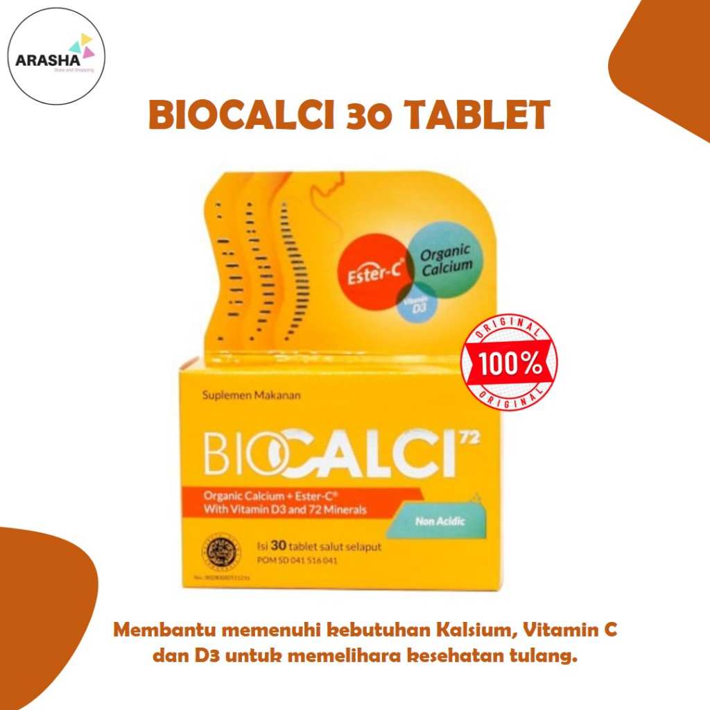 Jual BIOCALCI 72 NON ACIDIC 30 TABLET Kalsium/Vitamin Tulang/Organik ...