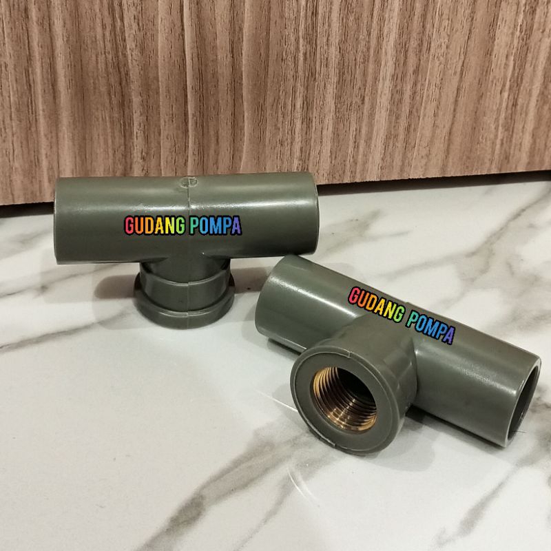 Jual Tee PVC drat dalam Kuningan 1/2", SOVA | Shopee Indonesia