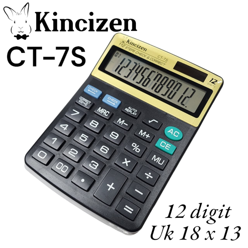 Jual KALKULATOR KINCIZEN CT-7S CALCULATOR baterai AA mudah 12 digit cek ...