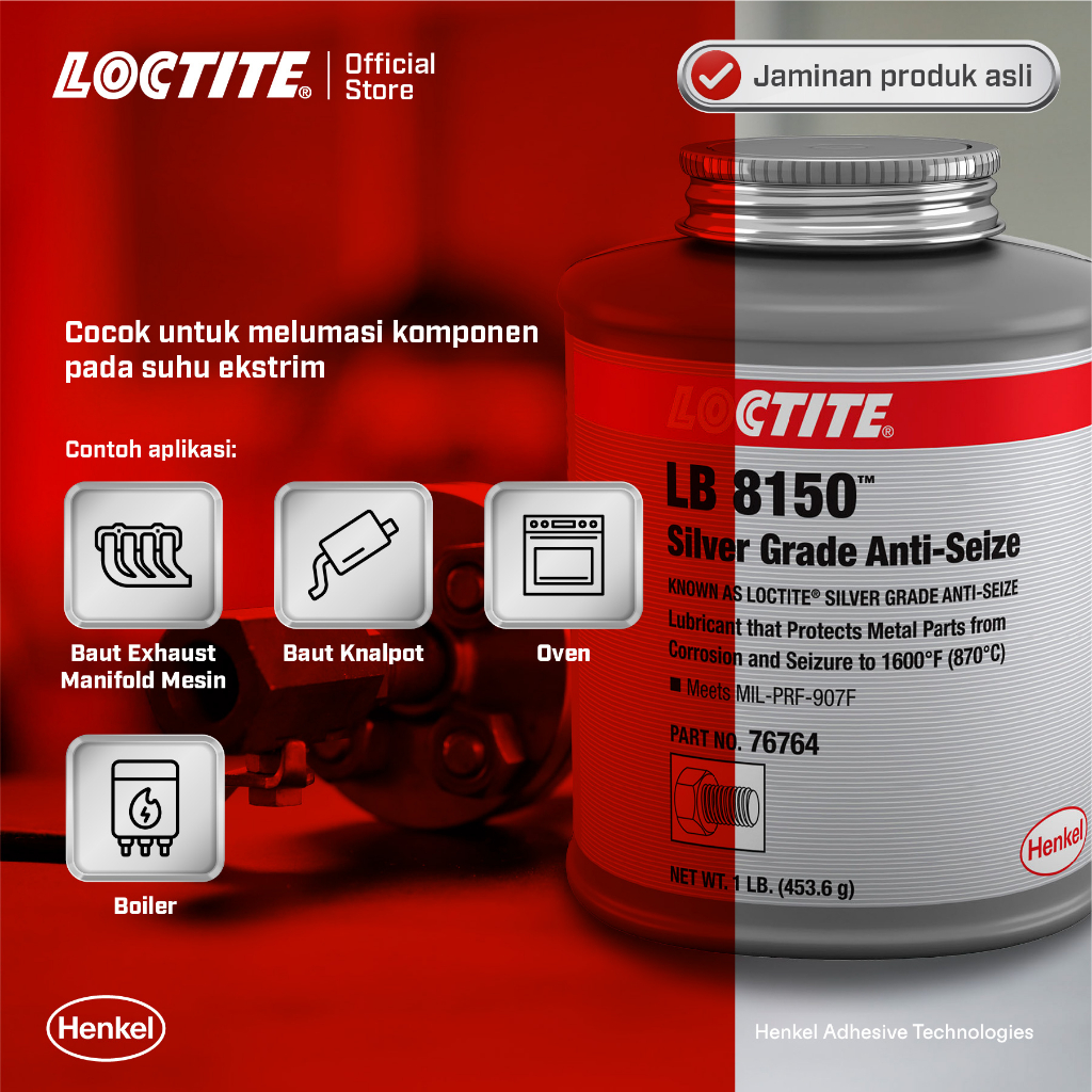 Jual Henkel LOCTITE LB 8150 Silver Antiseize Abu-Abu - 453,6 gram (Twin Pack) | Shopee Indonesia