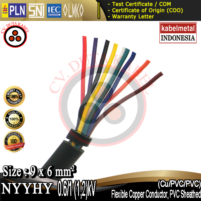 Jual Kabel NYYHY 9x6 mm2 METAL /9 x 6 mm2/9x6mm2/9x6 mm/9x6mm/9 x 6 mm ...