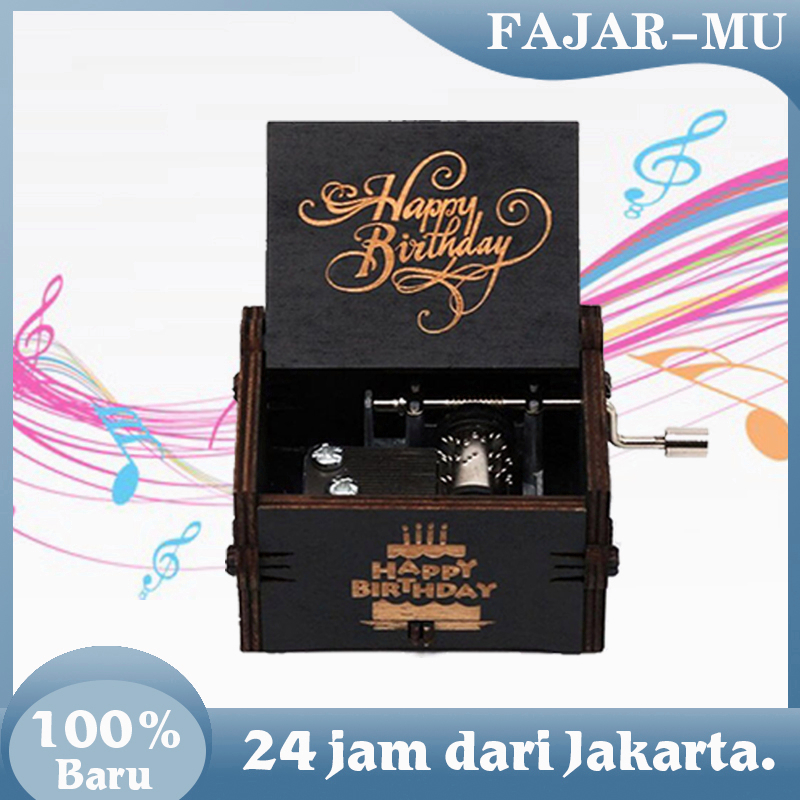 Jual Kotak Musik Kayu Wooden Music Box Happy Birthday Wooden Music Box ...