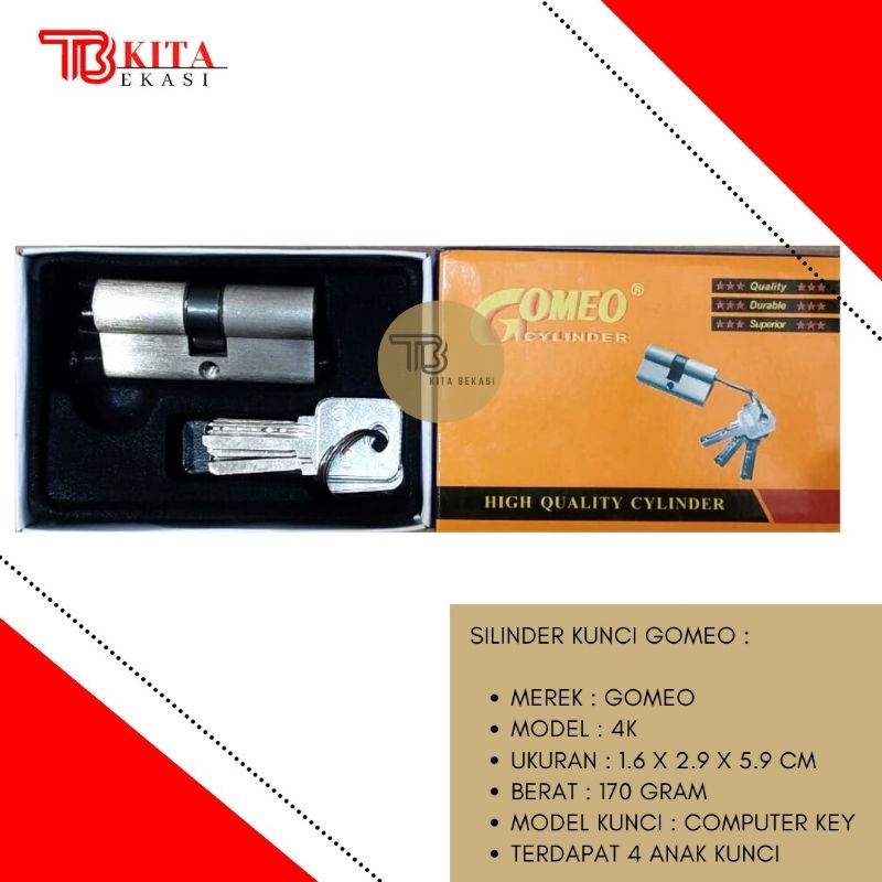 Jual SILINDER KUNCI GOMEO / SILINDER KUNCI KECIL GOMEO / SILINDER KUNCI ...
