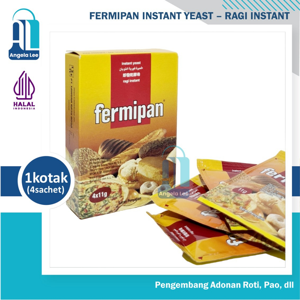 Jual Fermipan Ragi Instant Yeast 4x11g bahan kue baking roti | Shopee ...