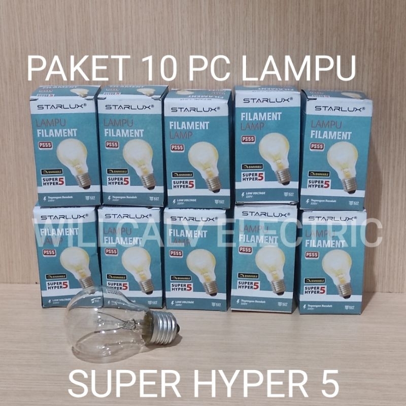 Jual 10 pc Lampu pijar super hyper 5 STARLUX 5W E27 kuning / Lampu ...