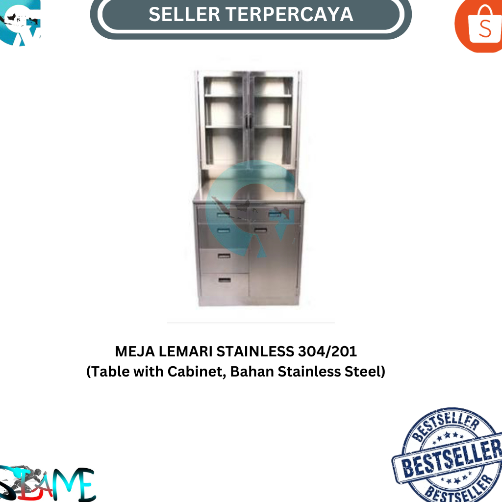 Jual MEJA LEMARI STAINLESS 304/201 (Table with Cabinet, Bahan Stainless ...