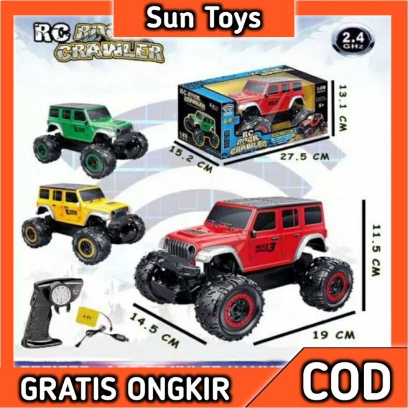 Jual Mainan Mobil RC Rock Crawler JEEP RUBICON Skala 1:20 Mainan remot ...