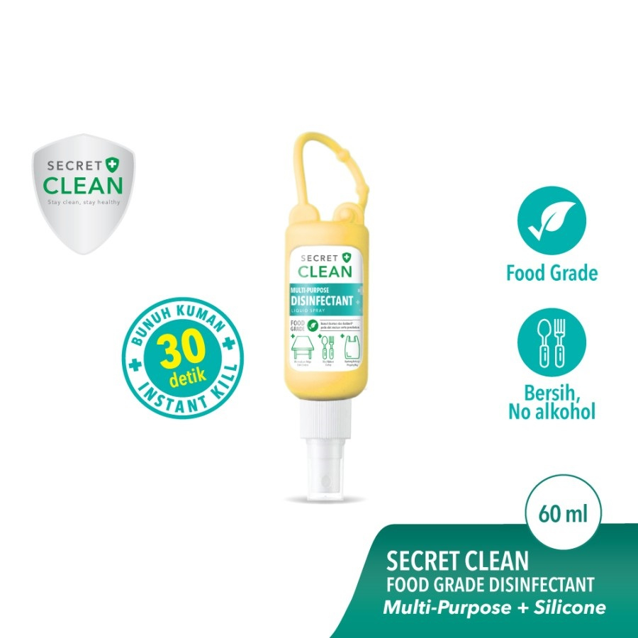 Jual Secret Clean Disinfectant Liquid Spray 60 Ml / Silicone Secret ...